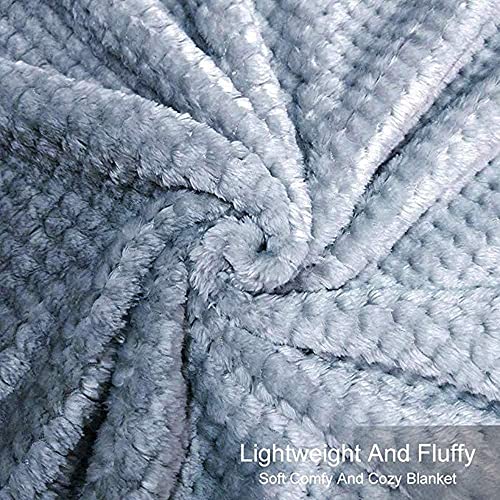 U UQUI Soft Blue Full Size Blanket Anti-Static Fleece Blanket Lightweight Warm Bed Blanket Fuzzy Cozy Decorative Blankets for Couch Travel Sofa All Seasons Suitable for Women, Men and Kids, 70"x78"