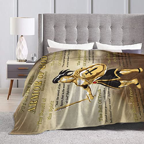 CQGWZF Armor of God Gifts Blanket Christian Gifts Throw Blanket Religous Gifts Bed Blanket Lightweight Cozy Plush Blanket for Bedroom Living Rooms Sofa Couch(60x50in)