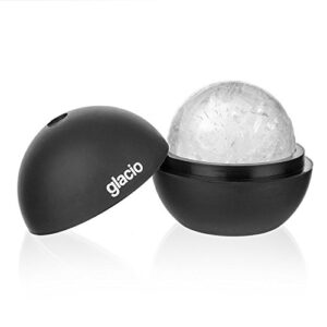 glacio Round Ice Cube Molds - Whiskey Ice Sphere Maker - Makes 2.5 Inch Ice Balls - 4 Pack