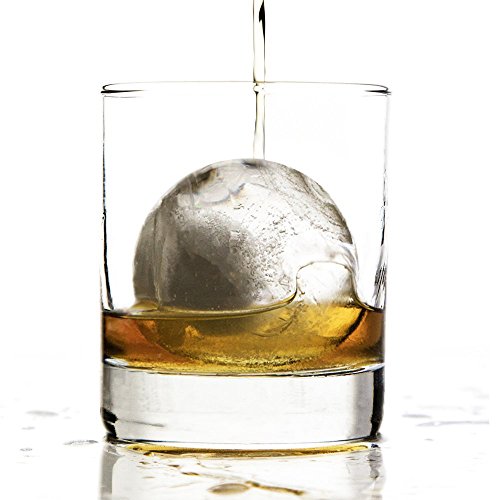 glacio Round Ice Cube Molds - Whiskey Ice Sphere Maker - Makes 2.5 Inch Ice Balls - 4 Pack