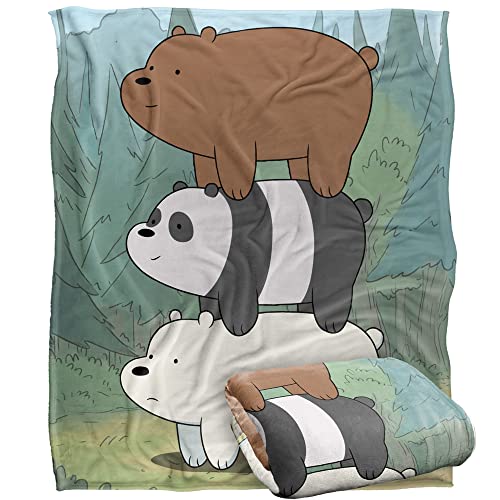 We Bare Bears Bear Stack Officially Licensed Silky Touch Super Soft Throw Blanket 50" x 60"