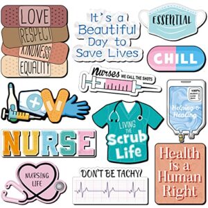 12 pieces nurse refrigerator magnets nursing magnetic stickers nursing stickers funny nursing school essentials medical nursing student stickers magnetic nurse decal for refrigerator laptops locker