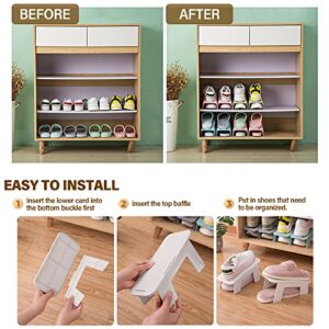 GVCVHVCV 20-PACK Shoe Slots Organizer, New Upgrade Double Layer Shoe Stacker, White Stack Shoe Rack Holder Storage Space Saver for Closet Organization and storage shoes