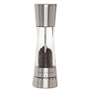 cole & mason derwent pepper grinder - stainless steel mill includes gourmet precision mechanism and premium peppercorns