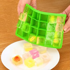 TAO CICADA Ice Cube Tray, 3 Pack Silicone Mini Ice Cube Molds, Silicone Mini Ice Cube Mold, 24 Cube per Silicone Small Ice Mold, Easier to Release, BPA Free for Cocktail/ Whisky/Beverages