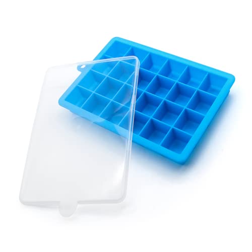 TAO CICADA Ice Cube Tray, 3 Pack Silicone Mini Ice Cube Molds, Silicone Mini Ice Cube Mold, 24 Cube per Silicone Small Ice Mold, Easier to Release, BPA Free for Cocktail/ Whisky/Beverages