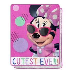 northwest minnie mouse cutie patootie silk touch sherpa throw blanket, 40" x 50"