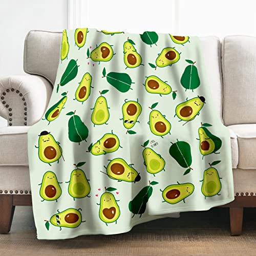 Levens Avocado Blanket Gifts for Women Girls Boys, Adorable Fruit Decoration for Home Bedroom Living Room Crib Couch, Super Soft Cozy Smooth Lightweight Throw Blankets Green 50"x60"