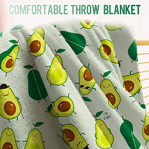 Levens Avocado Blanket Gifts for Women Girls Boys, Adorable Fruit Decoration for Home Bedroom Living Room Crib Couch, Super Soft Cozy Smooth Lightweight Throw Blankets Green 50"x60"