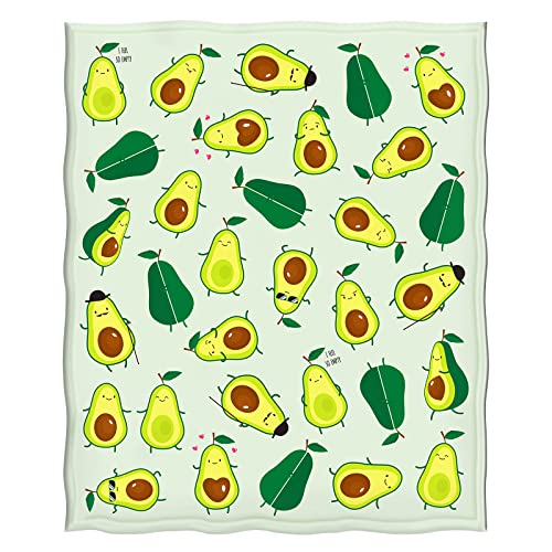 Levens Avocado Blanket Gifts for Women Girls Boys, Adorable Fruit Decoration for Home Bedroom Living Room Crib Couch, Super Soft Cozy Smooth Lightweight Throw Blankets Green 50"x60"