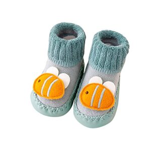 lykmera autumn winter socks boots boys girls children cute socks shoes non slip indoor floor baby toddler sports shoes socks (green, 18-24 months)