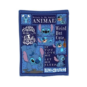 soft throw blanket lightweight sofa blanket bed blankets ultra velvet blanket quilt durable carpet home decor blanket 80"x60" cartoon cute stitch (1)