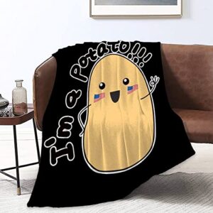 Comfortable Fleece Throw Blanket, Soft and Warm I'm A Potato Blankets and Throws, Lightweight Cozy Fuzzy Blanket for Couch Sofa Bed, 50x40 Inches