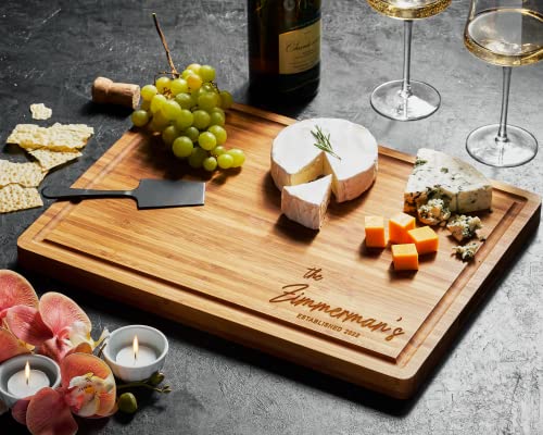 Personalized Cutting Board Wedding Gift, Perfect Mother's Day Gift - Customize your Bamboo Charcuterie Boards - Unique Bridal Shower Gift - Engraved Engagement Present - Couple Anniversary gifts