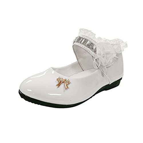 Princess Leather Sandals Shoes Children Toddler Boys Girls Shoes Kid Leather Dance Shoes Casual Sandals Shoes (White, 6.5-7 Years Little Kid)