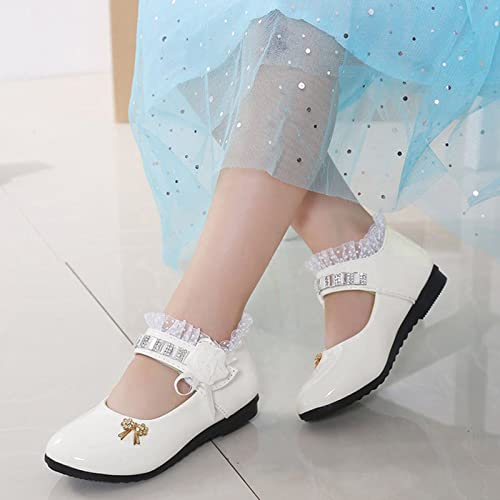 Princess Leather Sandals Shoes Children Toddler Boys Girls Shoes Kid Leather Dance Shoes Casual Sandals Shoes (White, 6.5-7 Years Little Kid)