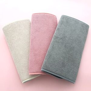 Microfiber Dish Drying Mat,Ultra Absorbent Drying Mat for Kitchen Counter,Dishes Drainer Pads 3 Pack,Large Size 20''X 15''(Beige/Grey/Pink)