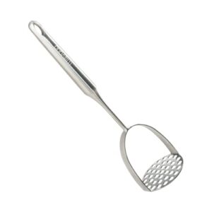 millvado potato masher stainless steel, best mashed potatoes masher kitchen tool, potato smasher for potatoe, avocado, sweet potato, beans, large heavy duty metal mashing utensil, 12.5 inch