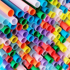 300 Pcs Flexible Colorful Disposable Plastic Bendable Drinking Bendable Straws, 10.4" Long and 0.23'' Diameter