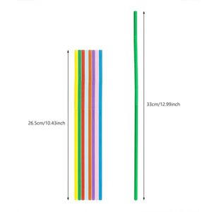 300 Pcs Flexible Colorful Disposable Plastic Bendable Drinking Bendable Straws, 10.4" Long and 0.23'' Diameter