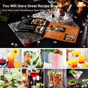 30-Piece Cocktail Shaker Set Stainless Steel Bartender Kit with Acrylic Stand & Cocktail Recipes Booklet, Bar Sets for Home, Professional Bar Tools for Drink Mixing, Party, Include 4 Whiskey Stones