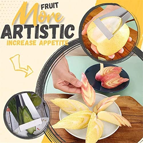 Stainless Steel Fruit Carving Knife,Antislip Engraving Blades Kitchen Accessories,Triangular Shape Vegetable Knife Slicer,DIY Food Carving Mold for Home Kitchen