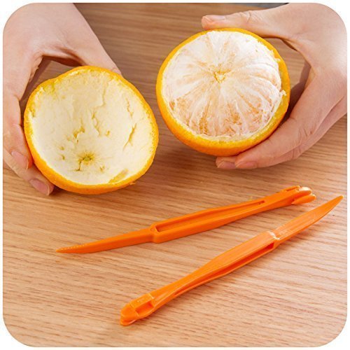 Minjie 2 pcs orange peeler tool Citrus Peeler in Bright Orange Color - Replaces Tupperware Peeler Bright Orange