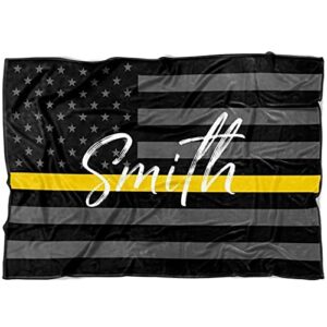 911 dispatcher blanket dispatch blanket dispatcher gift personalized custom name thin gold line us flag american flag fleece/sherpa custom blanket graduation gift