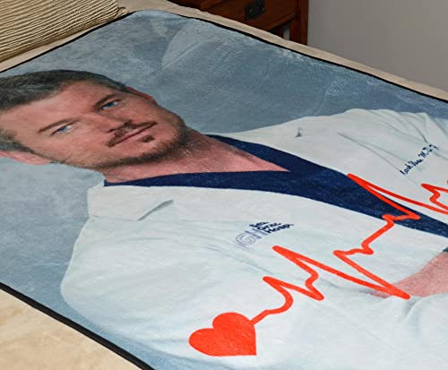 Surreal Entertainment Grey's Anatomy McSteamy Plush Fleece Throw Blanket | Super Soft Decorative Cover For Sofa And Bed, Cozy Home Decor Room Essentials | 45 x 60 Inches, Blue, One Size