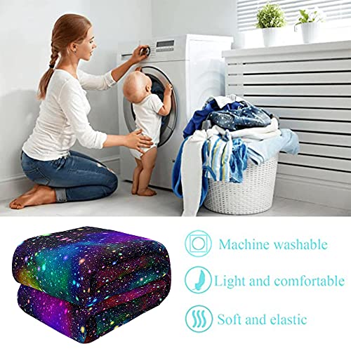 Galaxy Throw Blanket, Soft Cozy Flannel Fleece Throw Blankets for Kids Teens Space Galaxy Throw Blanket Lightweight Soft Cozy Colorful Blanket for Adults Toddler Gift,50"x40"