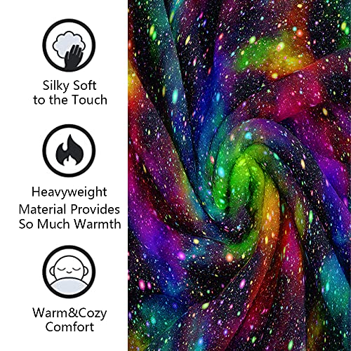 Galaxy Throw Blanket, Soft Cozy Flannel Fleece Throw Blankets for Kids Teens Space Galaxy Throw Blanket Lightweight Soft Cozy Colorful Blanket for Adults Toddler Gift,50"x40"