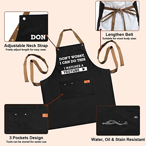 Gifts for Men Women, Funny Saying Apron with 3 Tool Pockets Adjustable Neck Strap, Waterproof, Gifts for Dad, Husband, Friends, Birthday Gifts, Gag Gifts, BBQ Cooking Chef Apron, Valentine's Day Gift