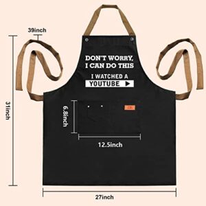 Gifts for Men Women, Funny Saying Apron with 3 Tool Pockets Adjustable Neck Strap, Waterproof, Gifts for Dad, Husband, Friends, Birthday Gifts, Gag Gifts, BBQ Cooking Chef Apron, Valentine's Day Gift