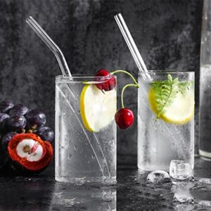 ALINK Glass Smoothie Straws, 10" x 10 mm Long Reusable Clear Drinking Straws, Pack of 8 with 2 Cleaning Brush,