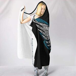 cnincudhi Big Hooded Blankets Ravens in Norse Mythology，Viking，Huginn and Muninn，Odin Themed Prints Premium Soft Warm Hood Robe - Wearable Blanket for Library Study Use White 50x60 inch