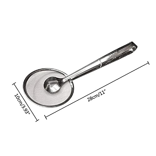 GUAGLL 2 in 1 Oil-Frying Filter Spoon, Stainless Steel Mesh Clip Filter Spoon Multi-functional Kitchen Tool for Fried Food, BBQ