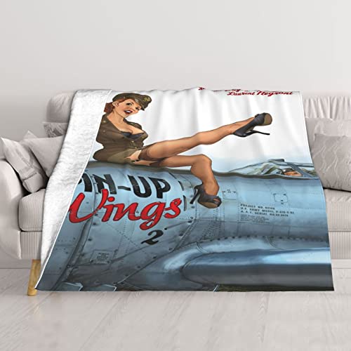 Sexy Girl Ultra-Soft Micro Fleece Throw Blanket,Pin Up Girl,Custom Warm Lightweight Blanket for Couch Bed Living Room Bedroom Sofa 50"x40"