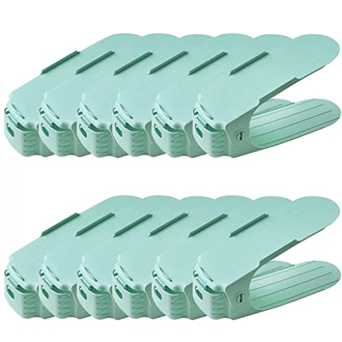 LUVADU ZCX Shoe Slots Organizer Pack of 12, Adjustable 3 Level Shoe Slots Organizer Double Deck Shoe Rack Holder Shoe Racks (Color : C)