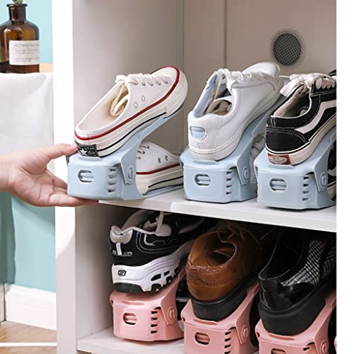 LUVADU ZCX Shoe Slots Organizer Pack of 12, Adjustable 3 Level Shoe Slots Organizer Double Deck Shoe Rack Holder Shoe Racks (Color : C)