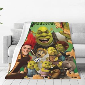 sh.r.ek ultra-soft micro fleece blanket cozy warm throw blanket suitable for all living rooms/bedrooms/sofa 60"x50"