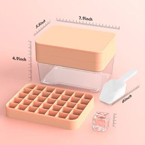 ZDPMK Ice Cube Trays With Lid and Bin, Upgraded 70 Grids Square Silicone Ice Cube Trays Molds for Freezer Easy Release Spill-Resistant Cover, For Whiskey Cocktail Chilling Drinks Coffee BPA Free