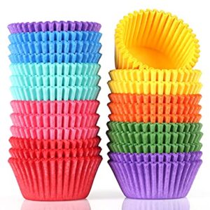 Gifbera Colored Mini Cupcake Liners Vibrant Muffin Baking Cups 400-Count