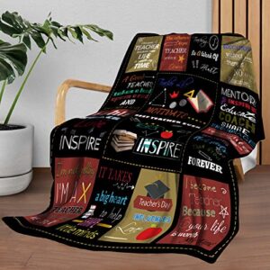 teacher gifts blanket soft flannel blanket teacher appreciation throw blanket retirement teachers' day gift for teachers women men…(50x60in)