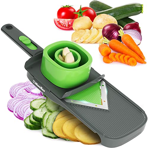 Mueller Handheld Vegetable V Slicer Salad Utensil, Perfect for Salad Zucchini Carrots Onions and All Vegetables, Make Low Carb/Paleo/Gluten-Free Meals, Adjustable Thickness