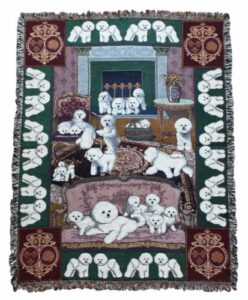 gone doggin bichon frise blanket throw #1 - exclusive dog breed tapestry