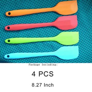 4 Pcs Heat Resistant Silicone Spatulas Set,Small