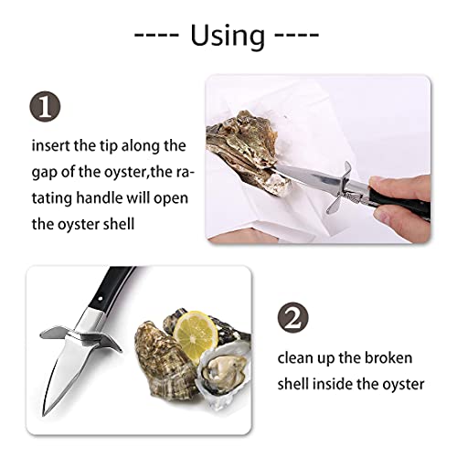 Oyster Shucking Knife,Oyster Shucker,2 Set Sturdy Sharpness Oyster Knife With Comfort Wood-handle,Oyster Shucking Kit With 1 Pairs Of Level 5 Protection Cut-resistant Gloves(L) For Oyster Clam