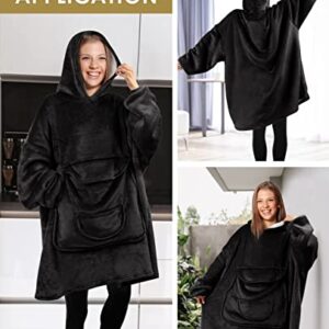 Blanket Hoodie Oversize Huge Hooded Blanket Sweatshirt with Deep Pockets and Elastic Sleeves, Women's Men's Fleece Lamb Fleece Soft Warm Comfortable Blanket Jacket Sweater Gift Adult Youth One Size