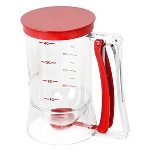 yieobel batter separator cupcakes pancakes cookie cake waffles batter dispenser cookie separator batter cream speratator cup measuring baking tools (red)