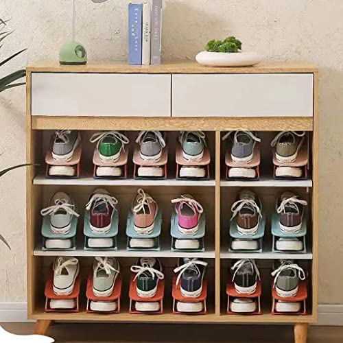 LUVADU ZCX Shoe Slots Organizer Adjustable Shoe Stacker, Shoe Slots Space Saver, Double Deck Shoe Rack Holder for Closet Organization Shoe Racks (Color : B)